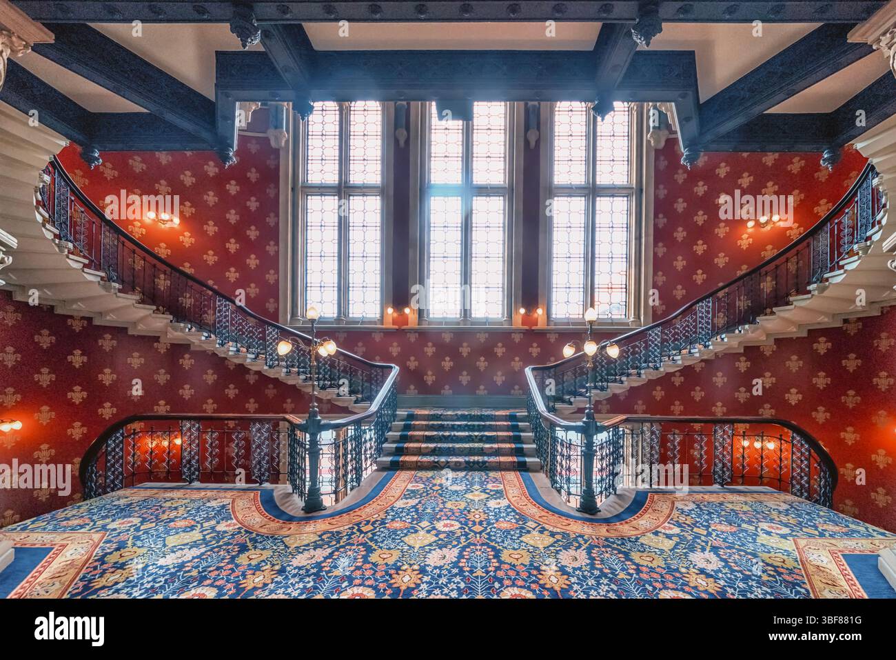 Colorful Victorian architectural style staircase Stock Photo - Alamy