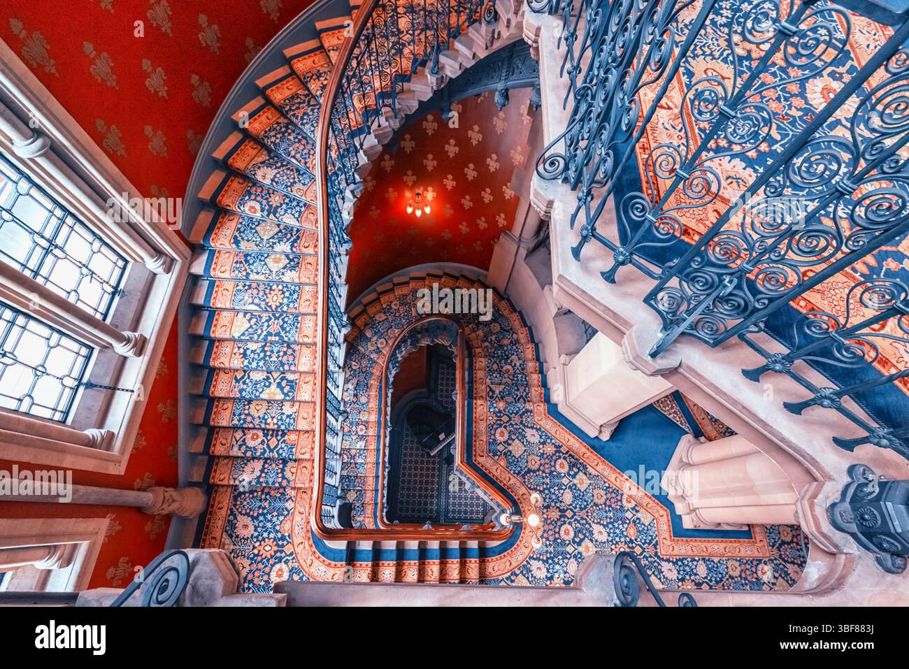 Colorful Victorian architectural style staircase Stock Photo - Alamy