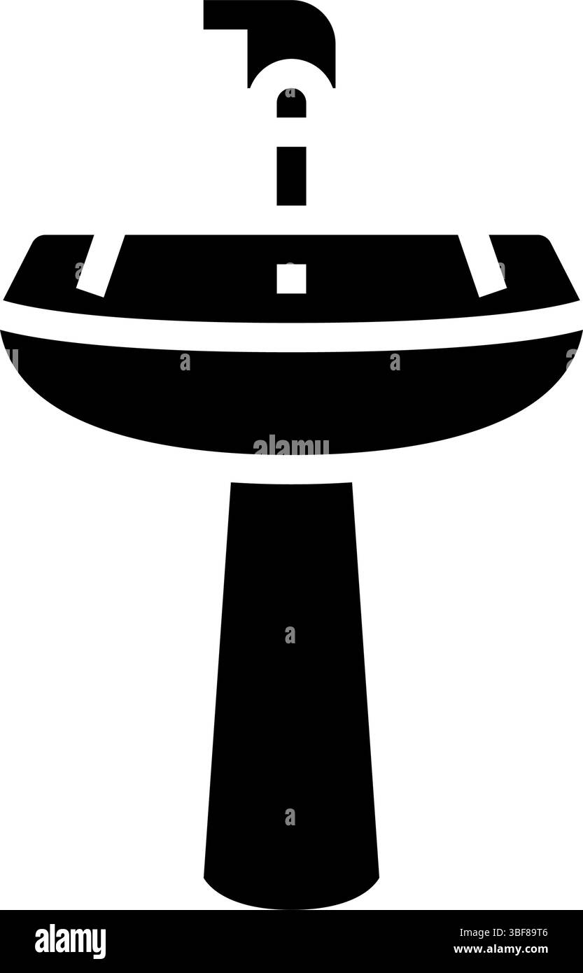 pedestal sink glyph icon vector illustration Stock Vector Image & Art ...