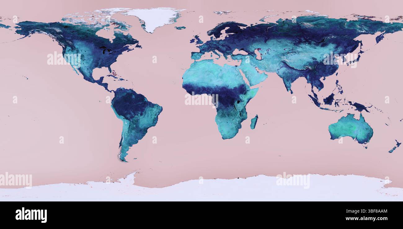 Highly detailed colorful geographic world map Stock Photo - Alamy