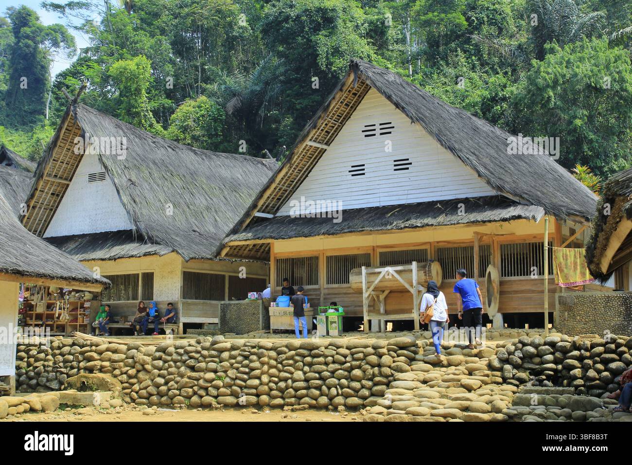 Mosque architecture with a stilt house model, woven bamboo walls, and ...