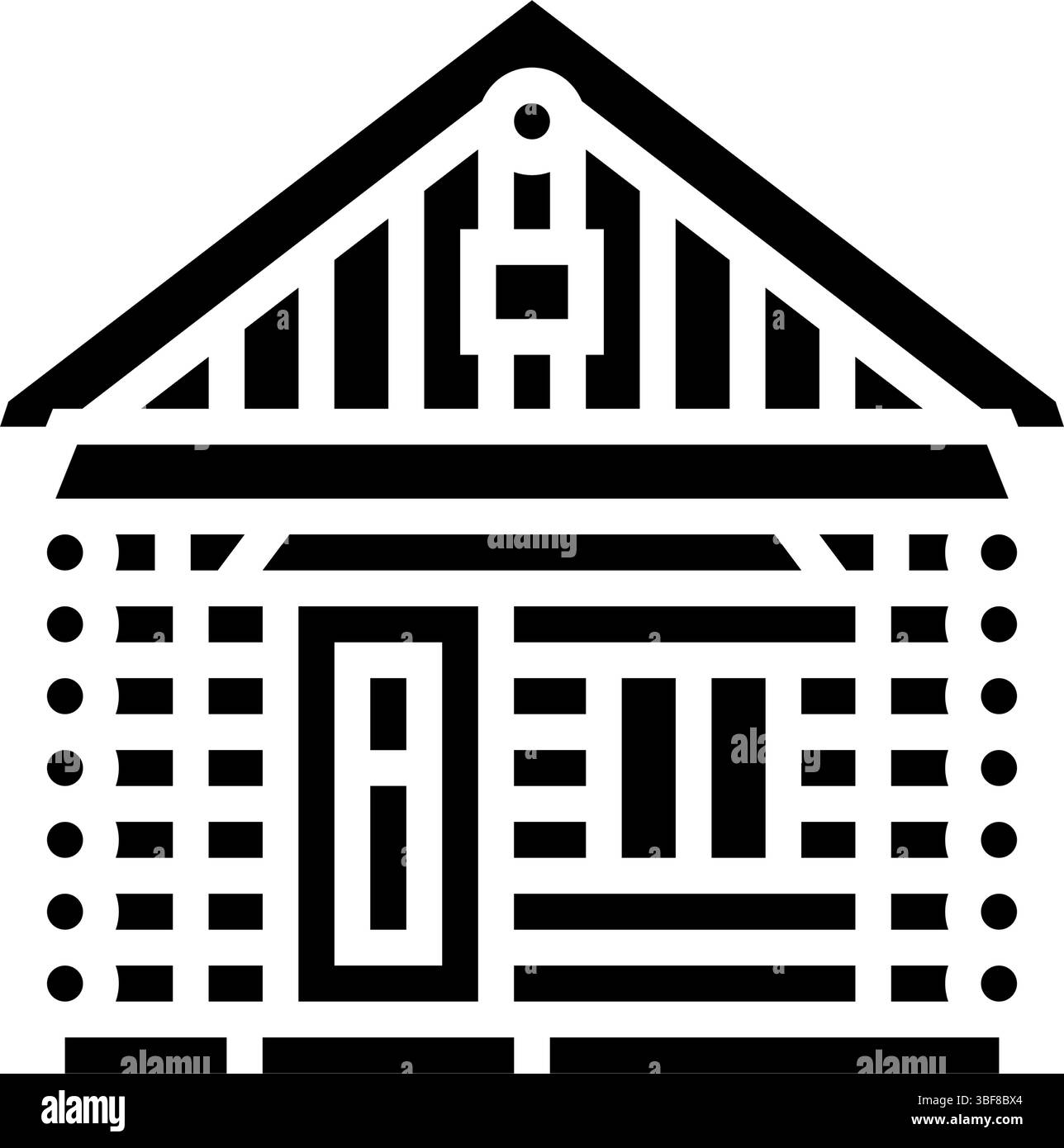 rustic log cabin wooden glyph icon vector illustration Stock Vector ...