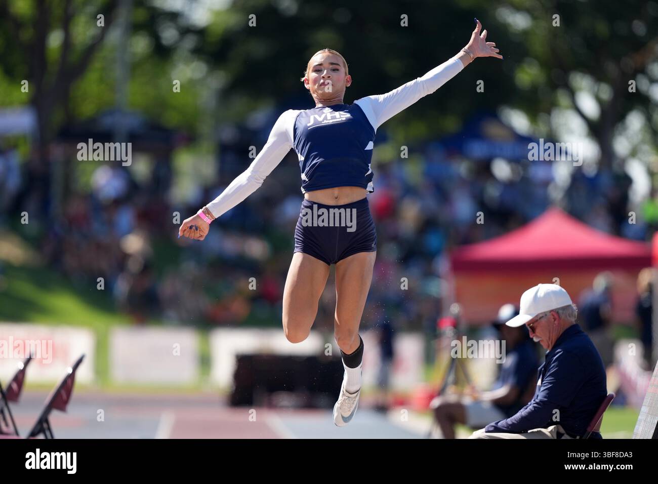 Fresno, United States. 30th May, 2025. Transgender athlete AB Hernandez ...