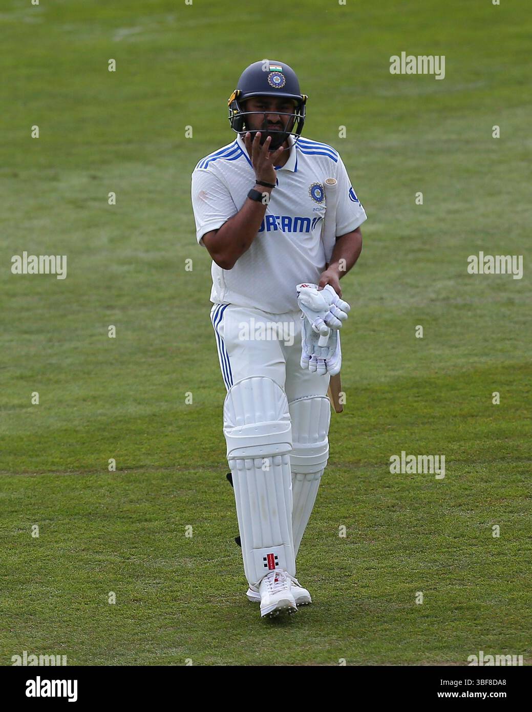 Canterbury, England, May 31 2025: Karun Nair (3 India A) walks back to ...