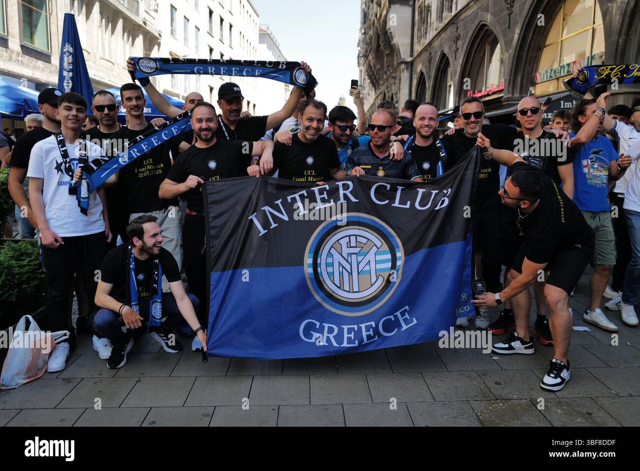 Munich, Germany. May 31, 2025. Inter Milan fans in downtown Munich in ...