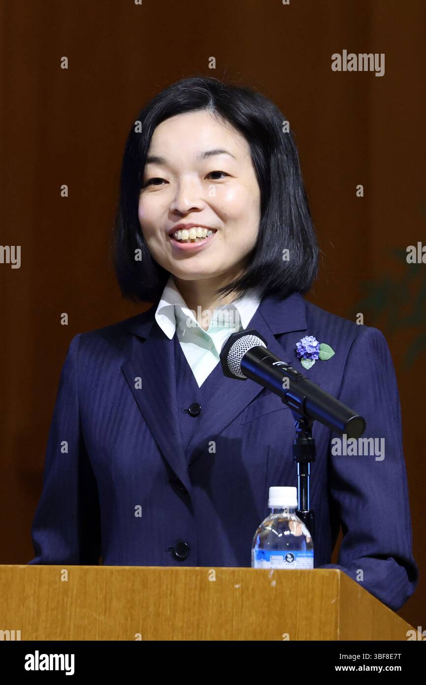 Japan's Princess Akiko of Mikasa delivers a speech during the World ...