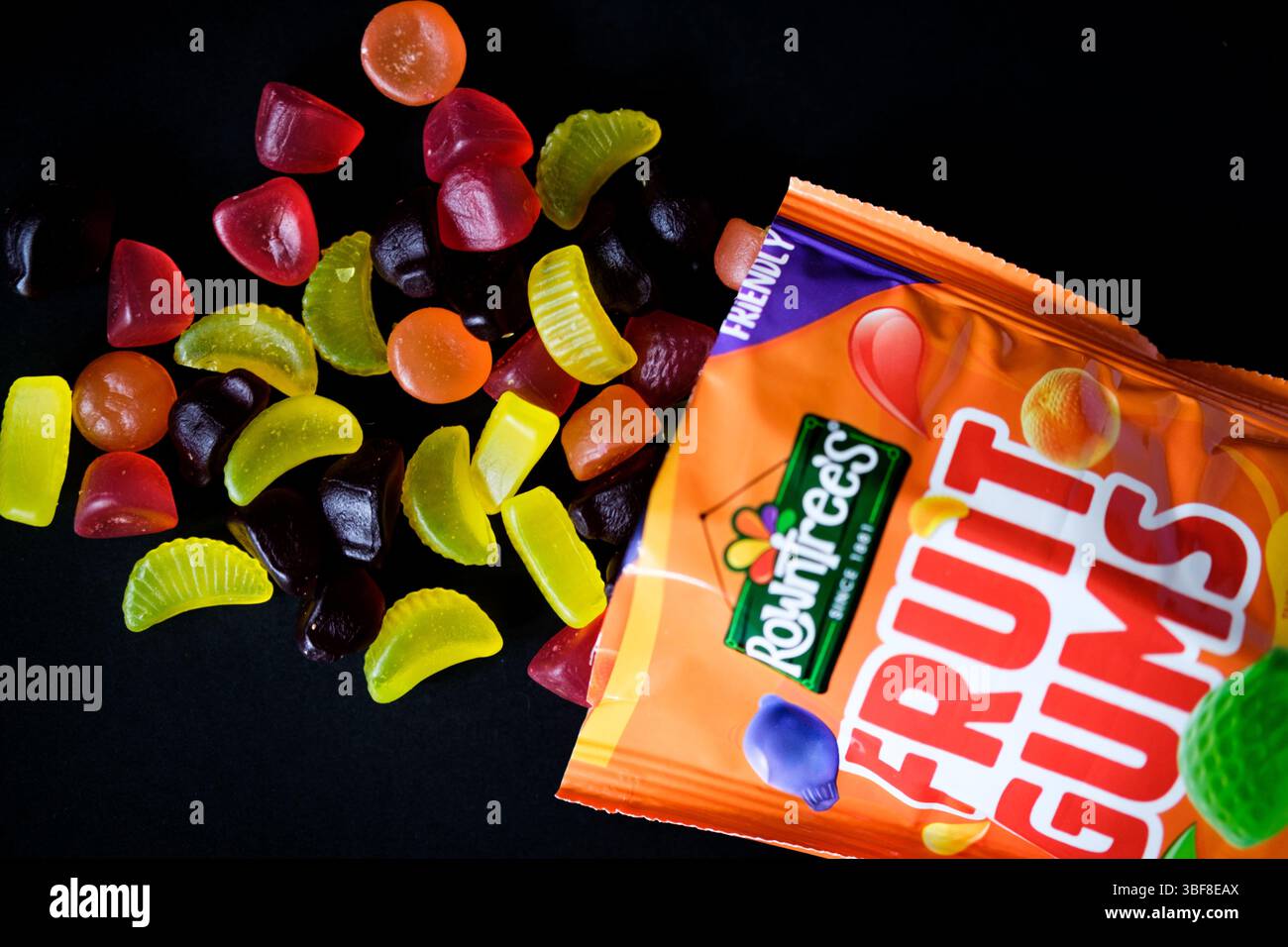 London UK, May 31 2025, Packet Of Rowntrees Classic Fruit Gum Sweets ...
