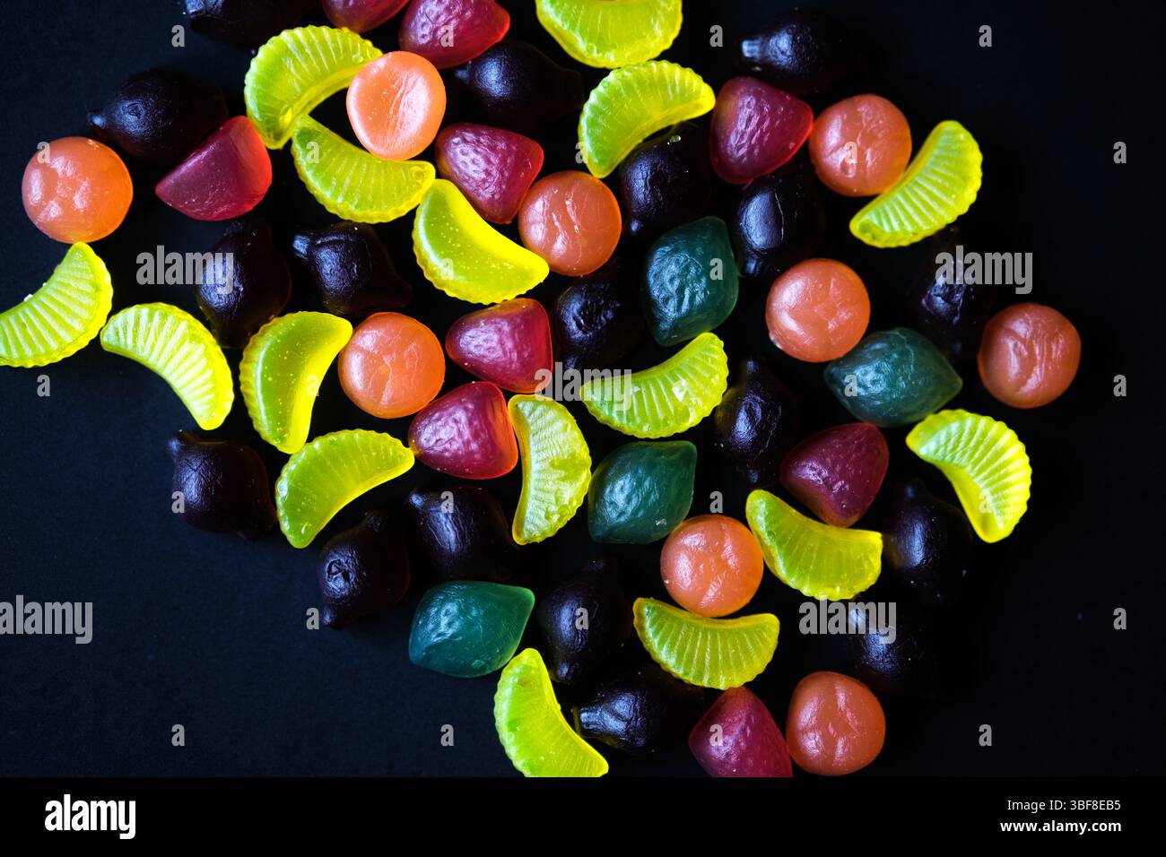 London UK, May 31 2025, Selection of Colourful Traditional Fruit Gum ...