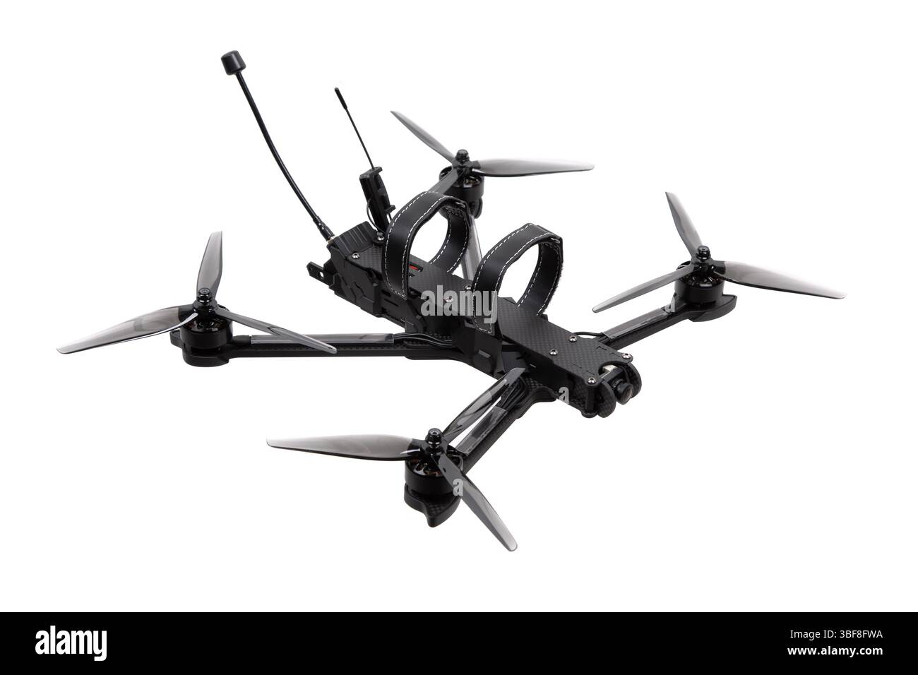 Lightweight carbon fiber racing FPV drone with four propellers and ...