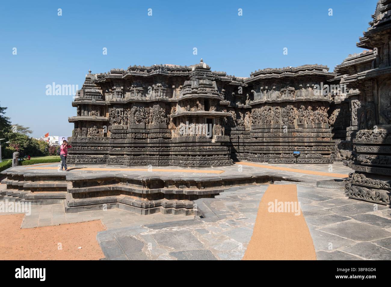 Halebidu, Karnataka, India - January 15 2023: Exterior facade of the ...