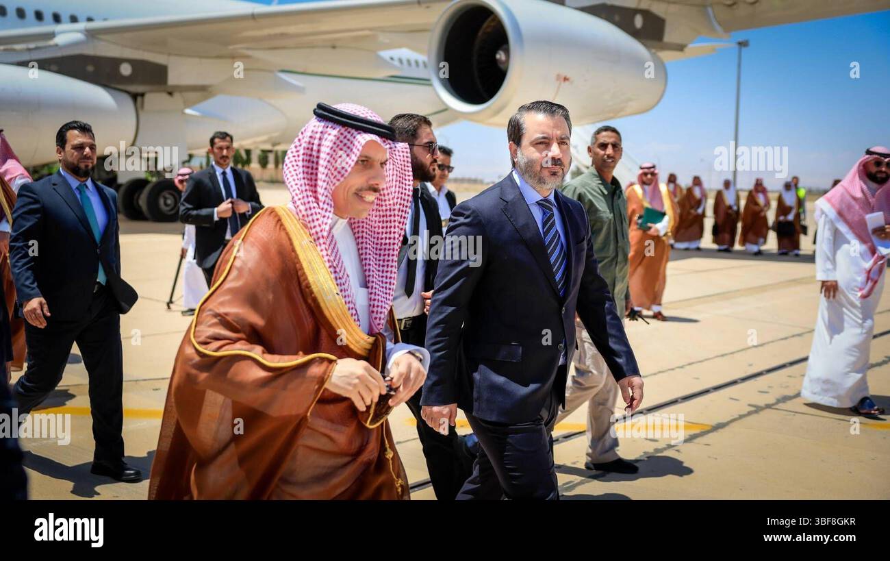 Syrian Foreign Minister, Asaad Al-Shaibani, receives Saudi Foreign ...