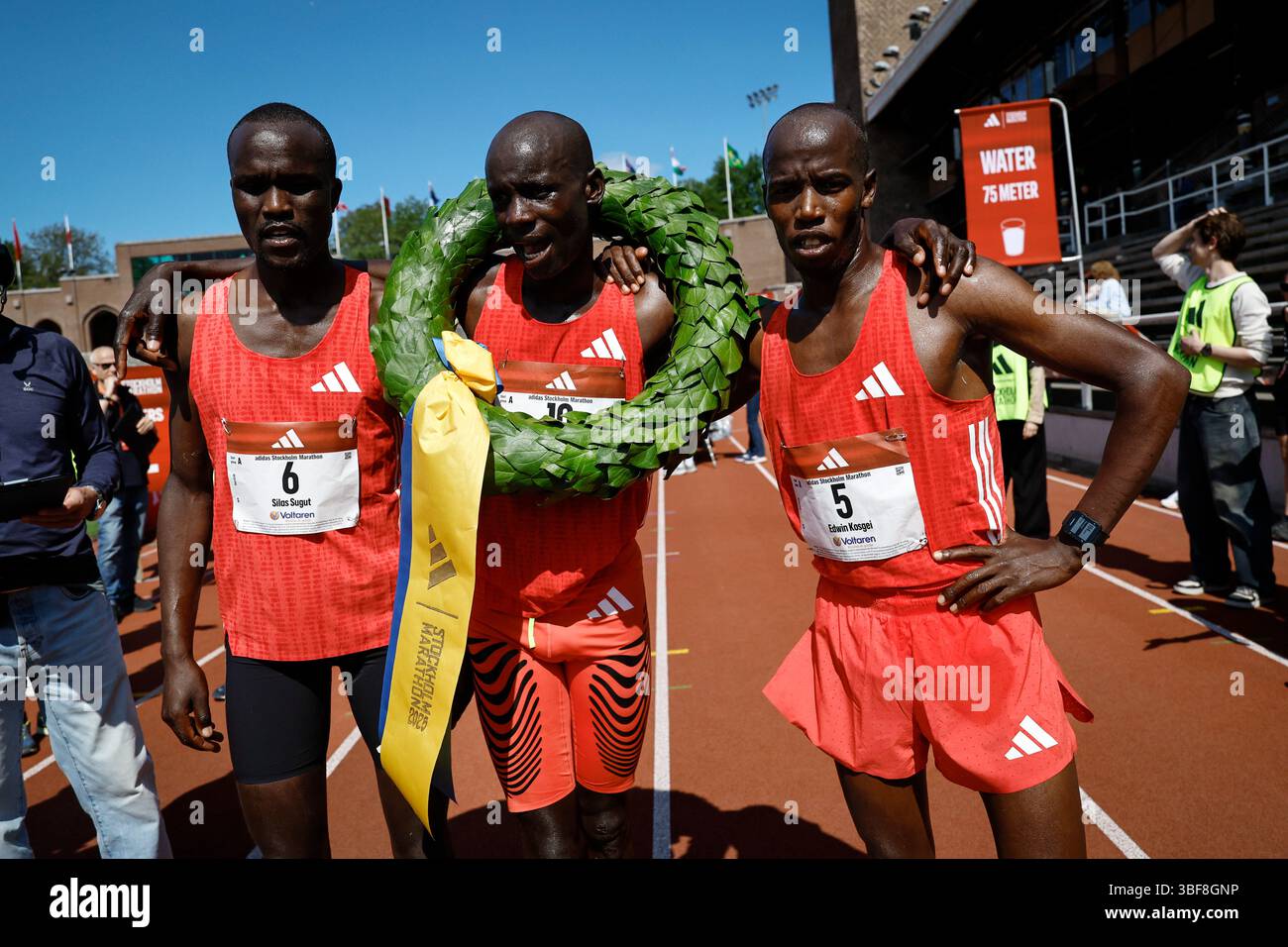 STOCKHOLM, SWEDEN 20250531Winner Kenyas Onemus Kiplagat Kiplimo (10), second placed Kenyas Edwin ...