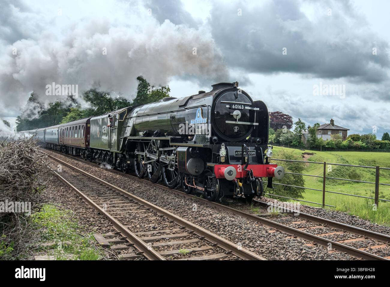 Steam train Tornado 60163 as the WestYorkshireman heading from Hellifield to Carlisle on 31st ...