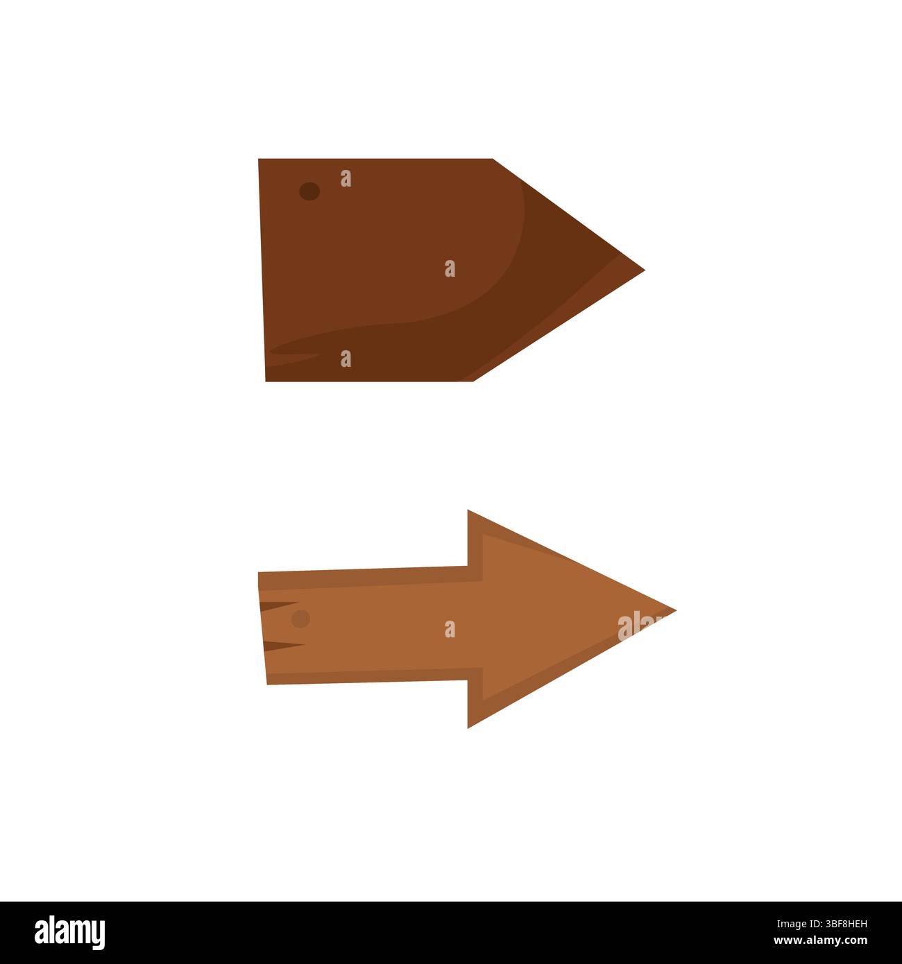 Wooden arrow signs pointing opposite directions, rustic style ...