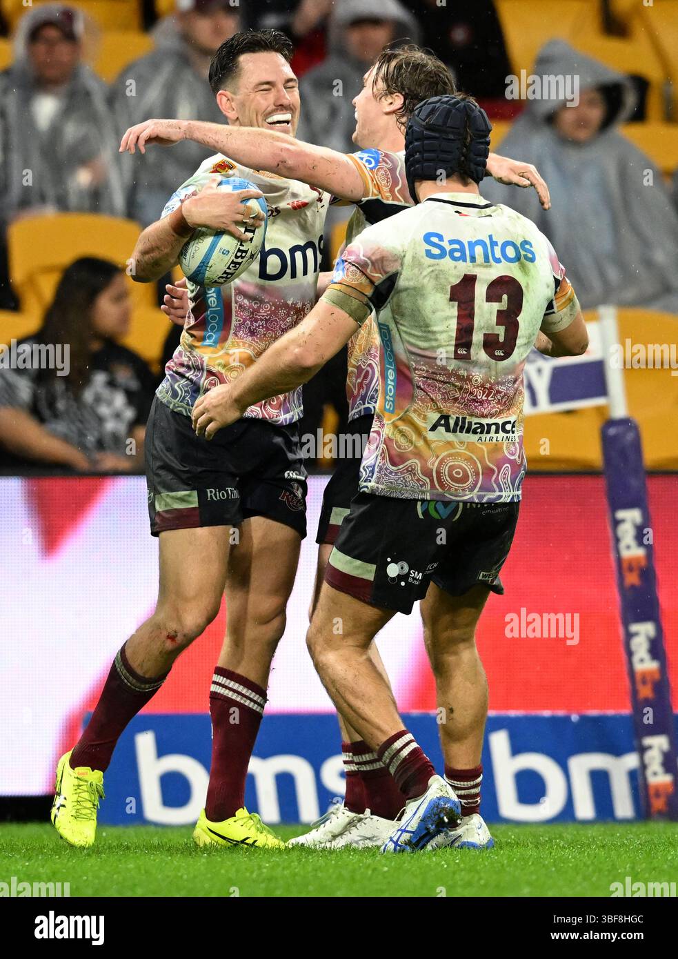 Brisbane, Australia. 31st May, 2025. Lachie Anderson (left) of the Reds ...