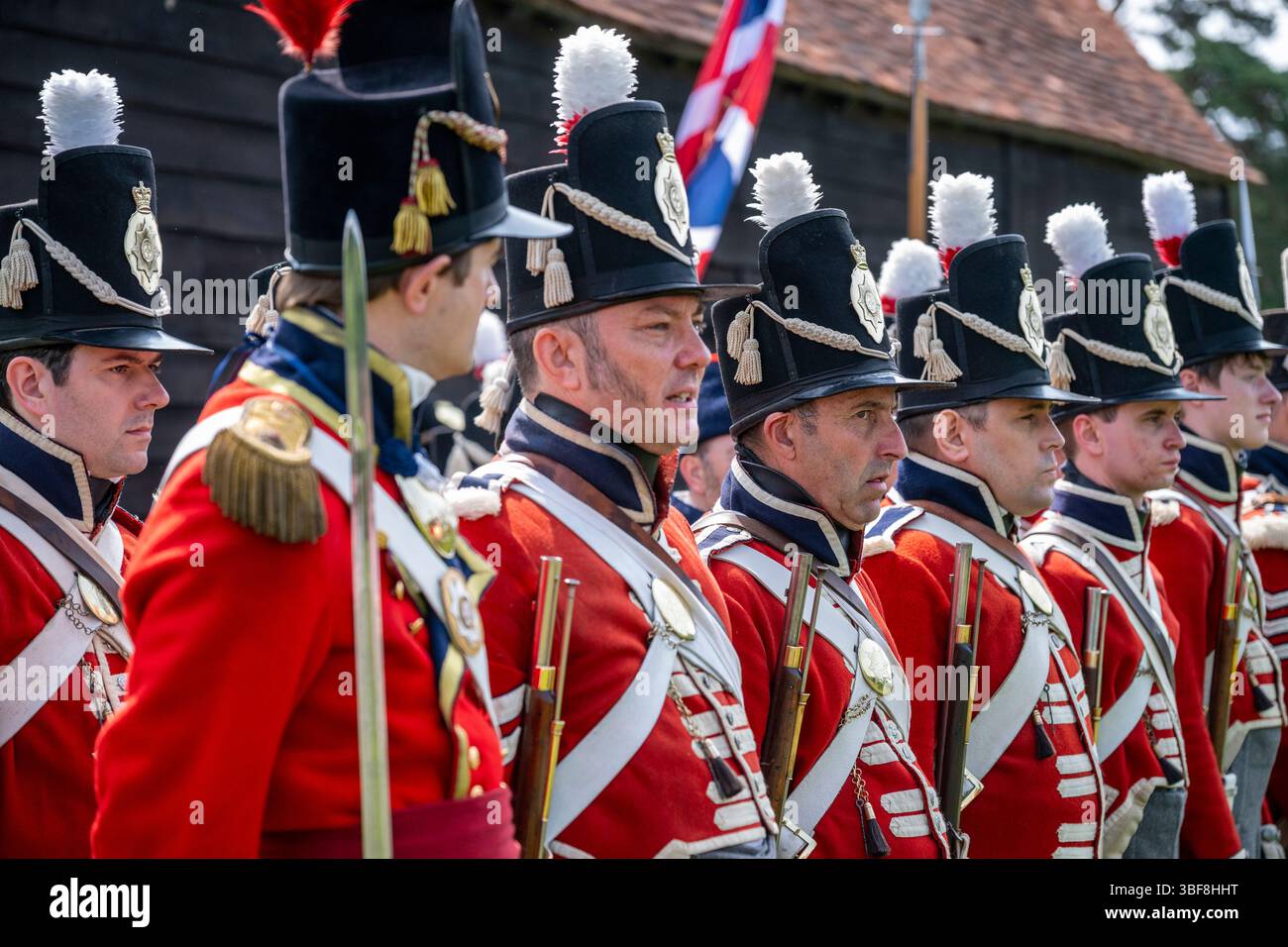 Chalfont, UK. 31 May 2025. Re-enactors playing British forces take part ...