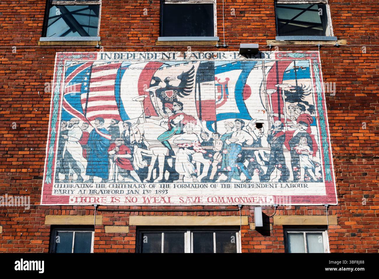 A mural on a building in Bradford celebrates the founding of the ...