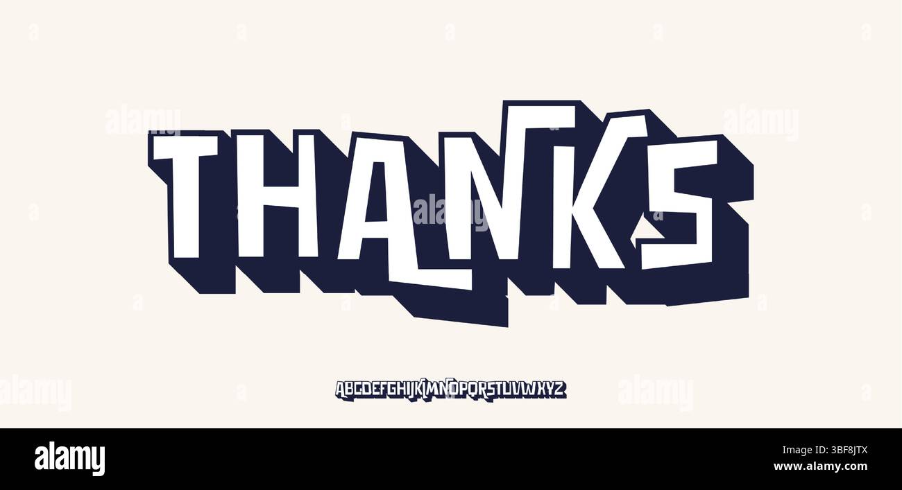 Thanks for subscribers, bold blocky text with strong 3D shadow effect ...
