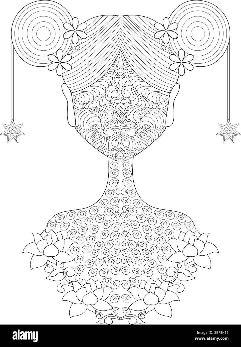 Flower like designs Black and White Stock Photos & Images - Alamy