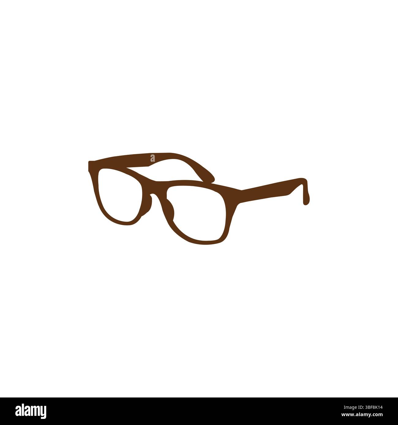 Brown eyeglasses vector illustration isolated on white background for ...