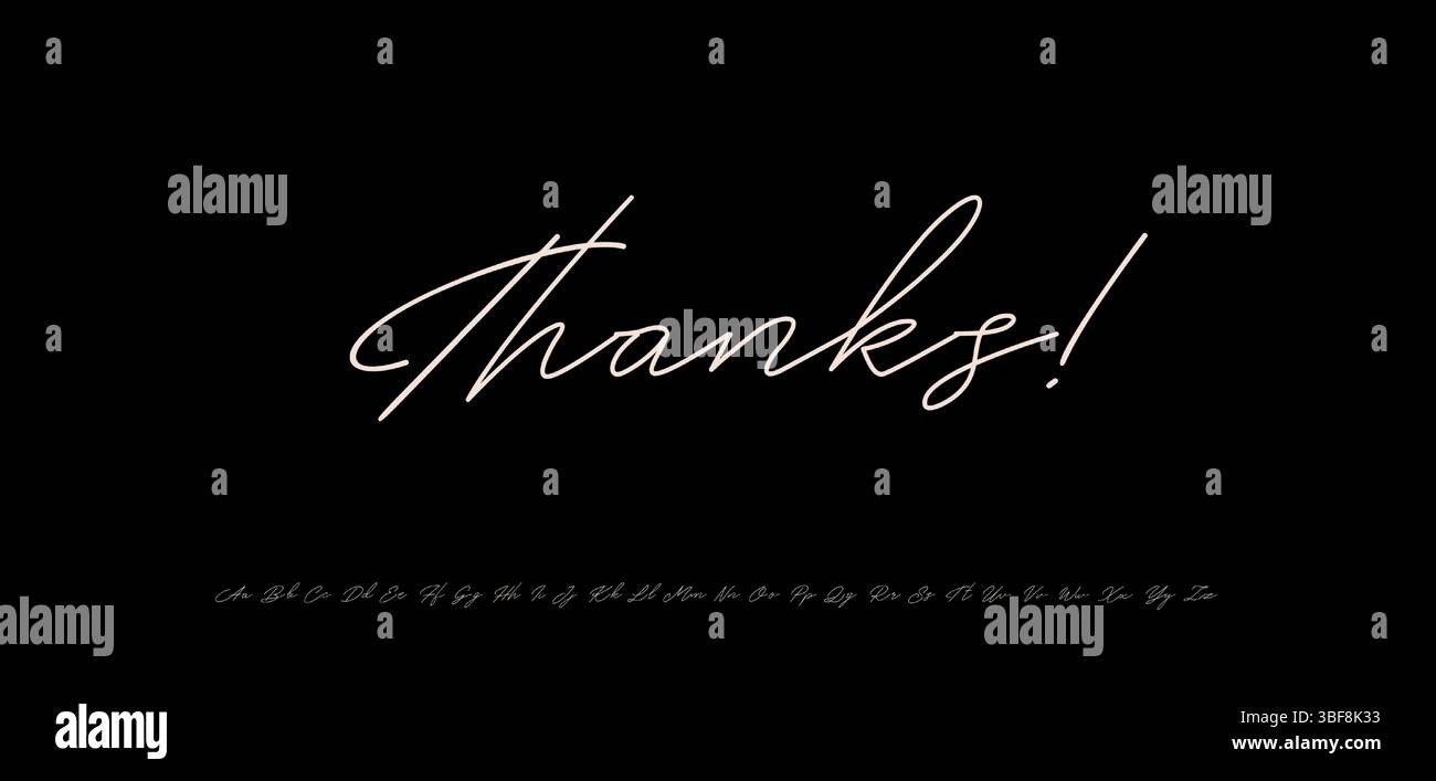 Elegant thank you message in delicate calligraphy style. Thin Thanks ...