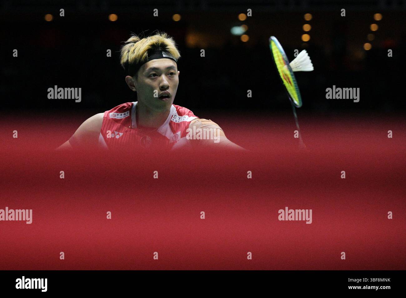 Singapore. 31st May, 2025. Lin Chun-Yi of Chinese Taipei hits a return ...