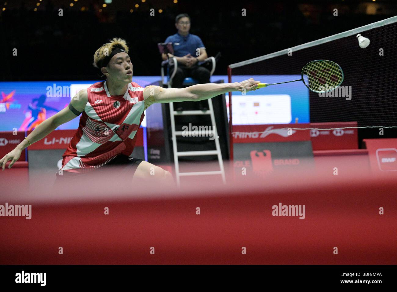 Singapore. 31st May, 2025. Lin Chun-Yi of Chinese Taipei hits a return ...