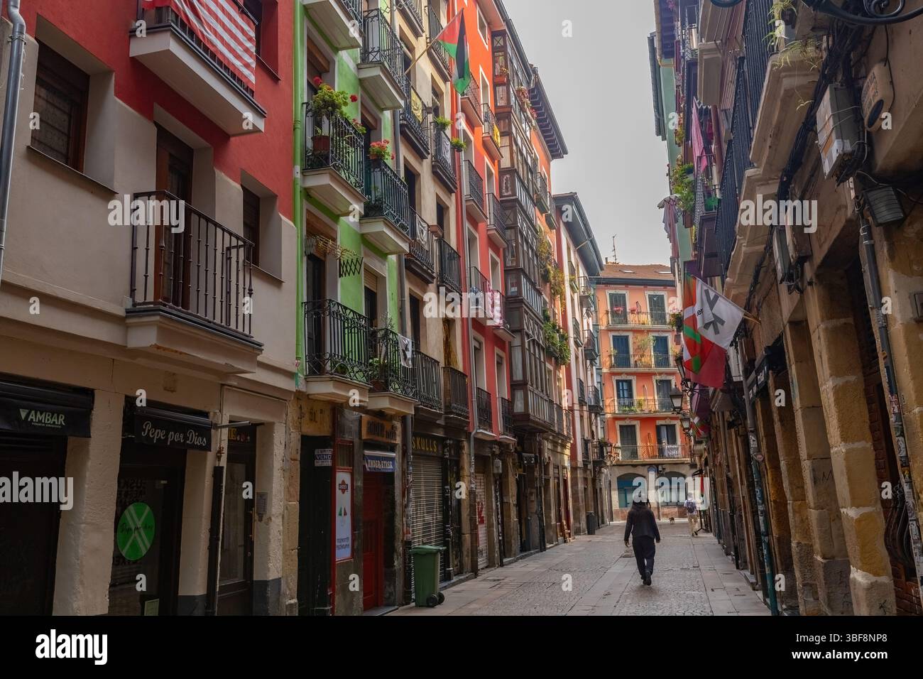 Casco Viejo old town Bilbao historical area houses Spain Stock Photo ...