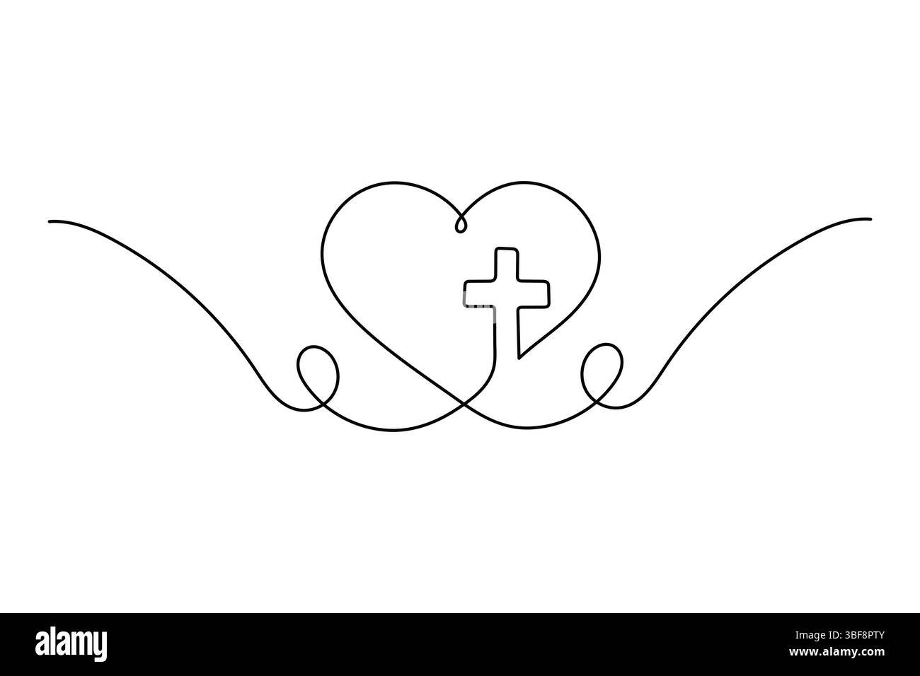 Minimalist Christian icon of three crosses outline Stock Vector Image ...