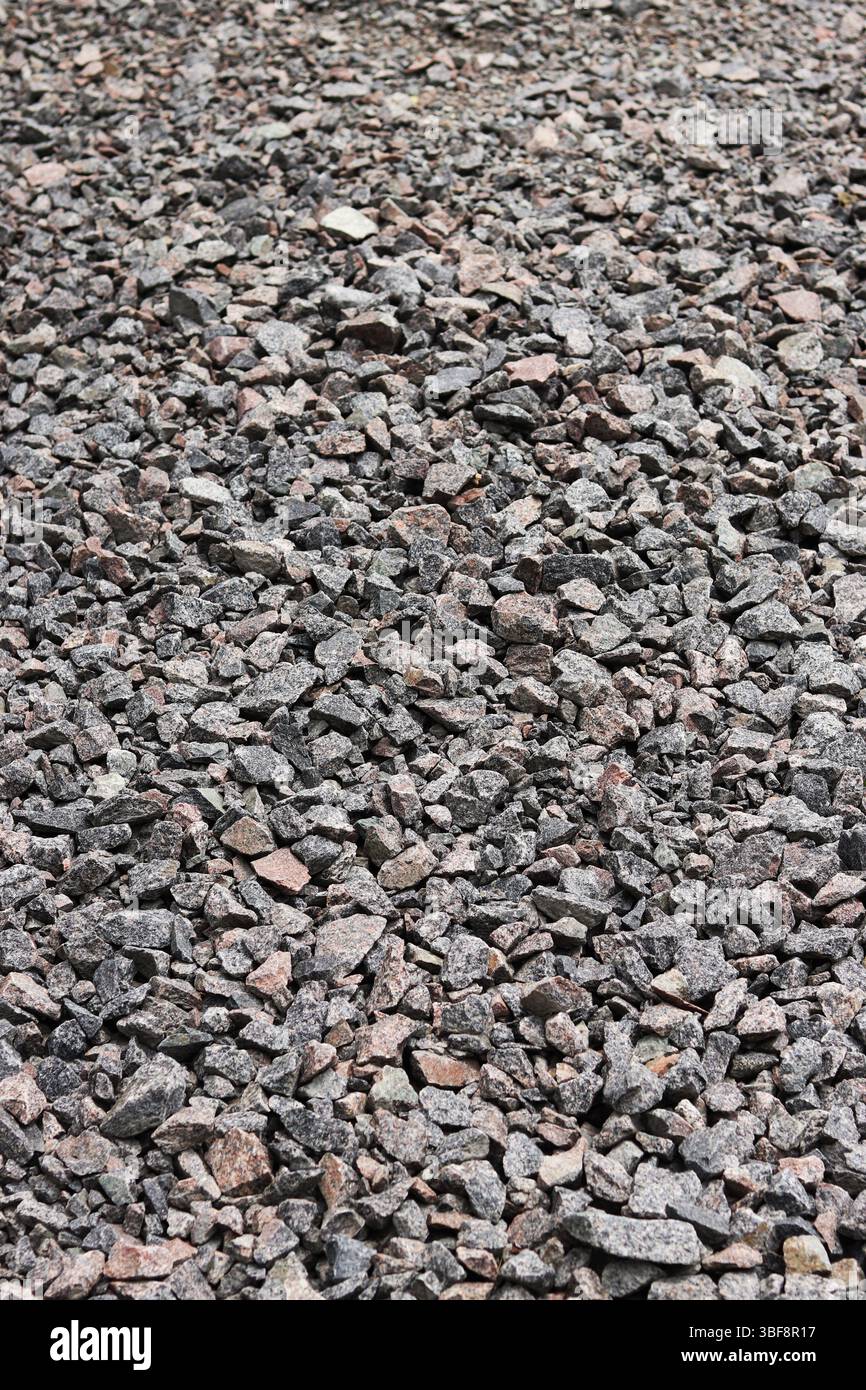 Granite crushed stone. A large pile of crushed stone for repair work ...