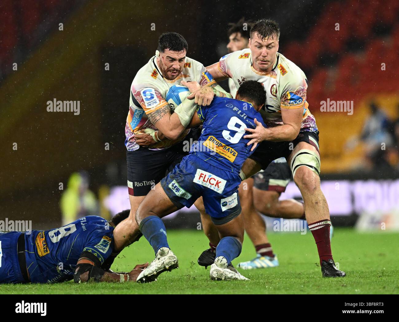Brisbane, Australia. 31st May, 2025. Jeff Toomaga-Allen (centre) and ...