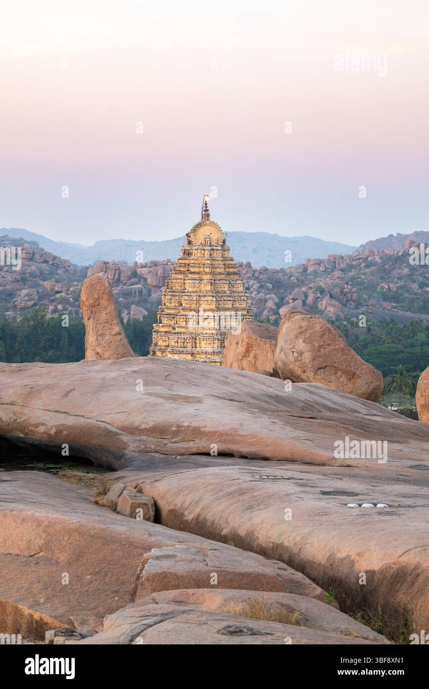 Virupaksha Temple With Boulders In Hampi, Hemakuta Hill, South India ...