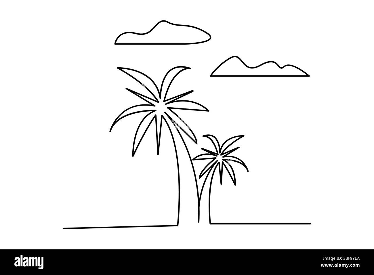 Simple line drawing palm tree tattoo - Bronctattooaus.com