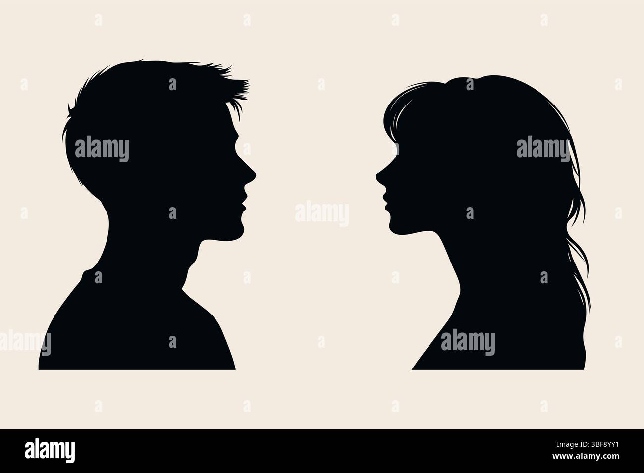 Romantic Silhouette of Couple Face to Face | Love and Relationship ...