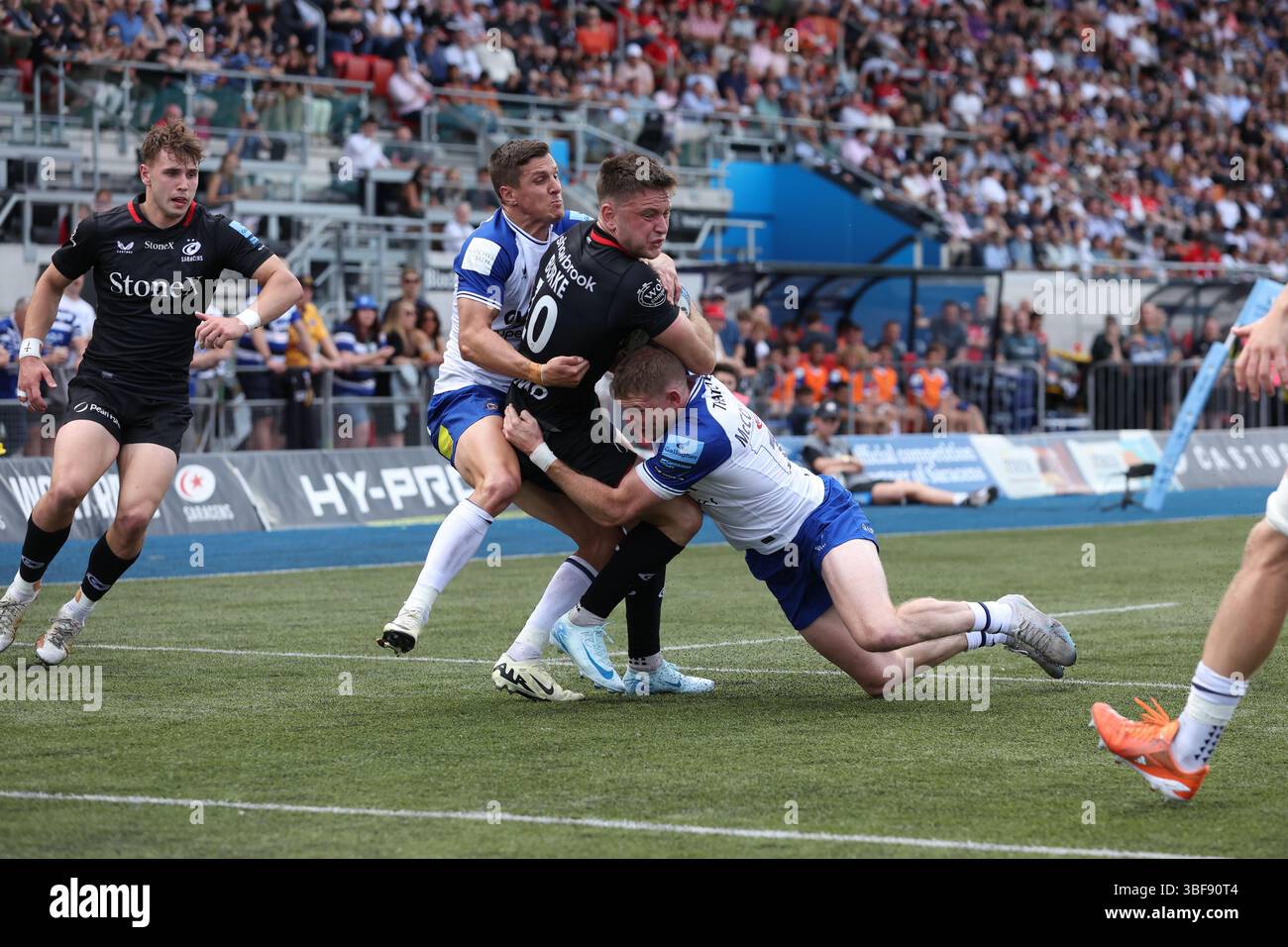 London, England, UK. 31st May, 2025. Bath Rugby's Louis Schreuder and ...