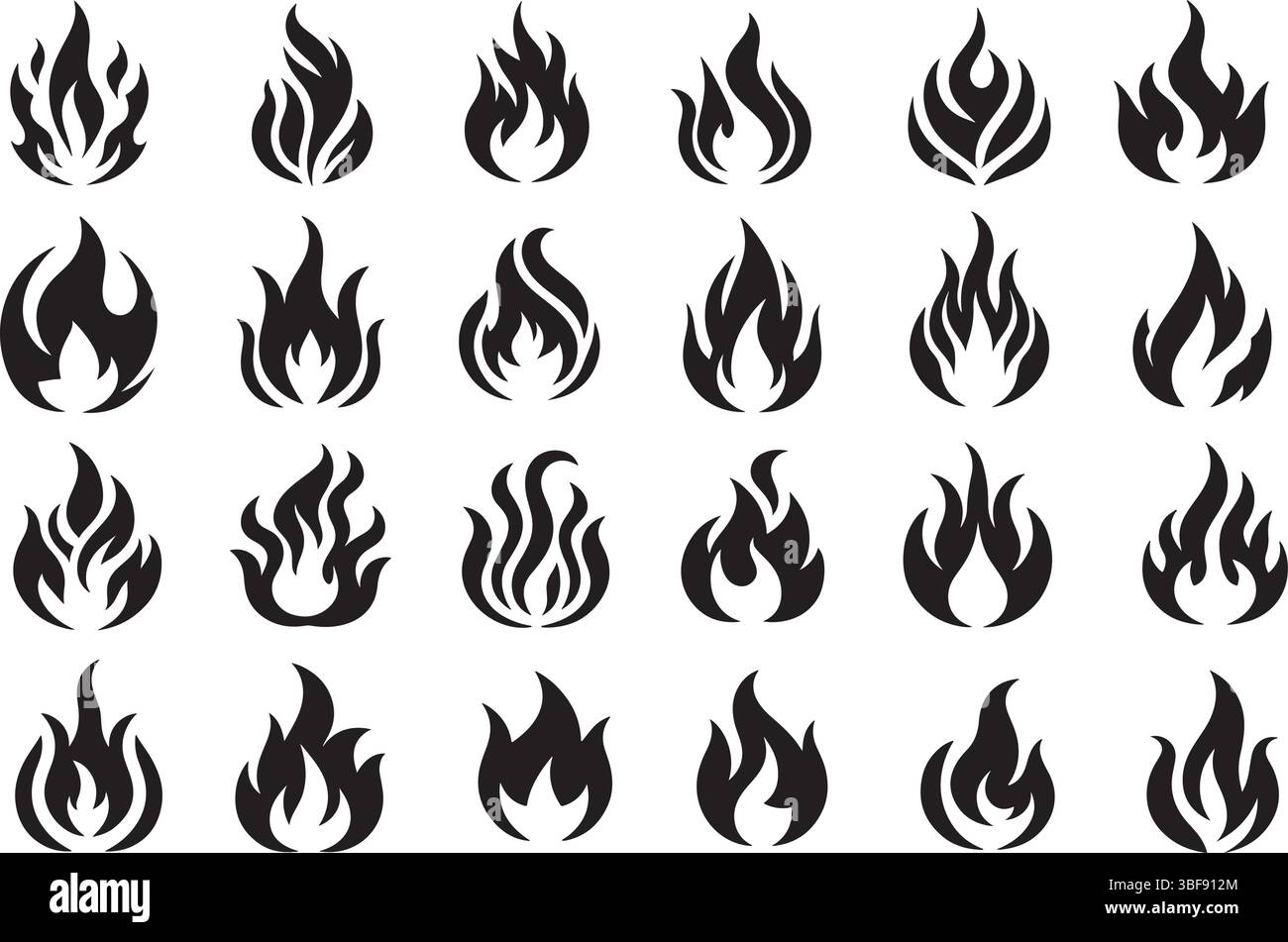 Collection fire icons Cut Out Stock Images & Pictures - Alamy