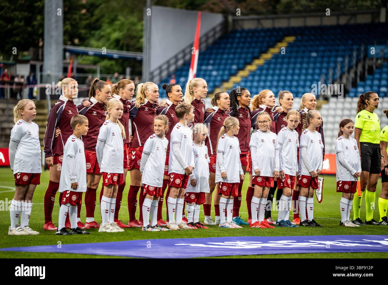 Odense, Denmark. 30th May, 2025. The players Denmark line up for the ...