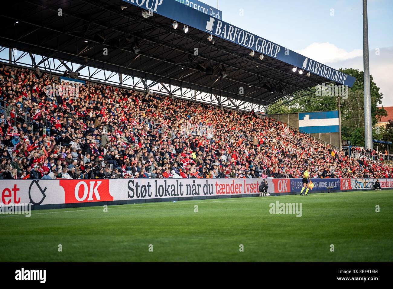 Odense, Denmark. 30th May, 2025. Football fans of Denmark seen on the ...