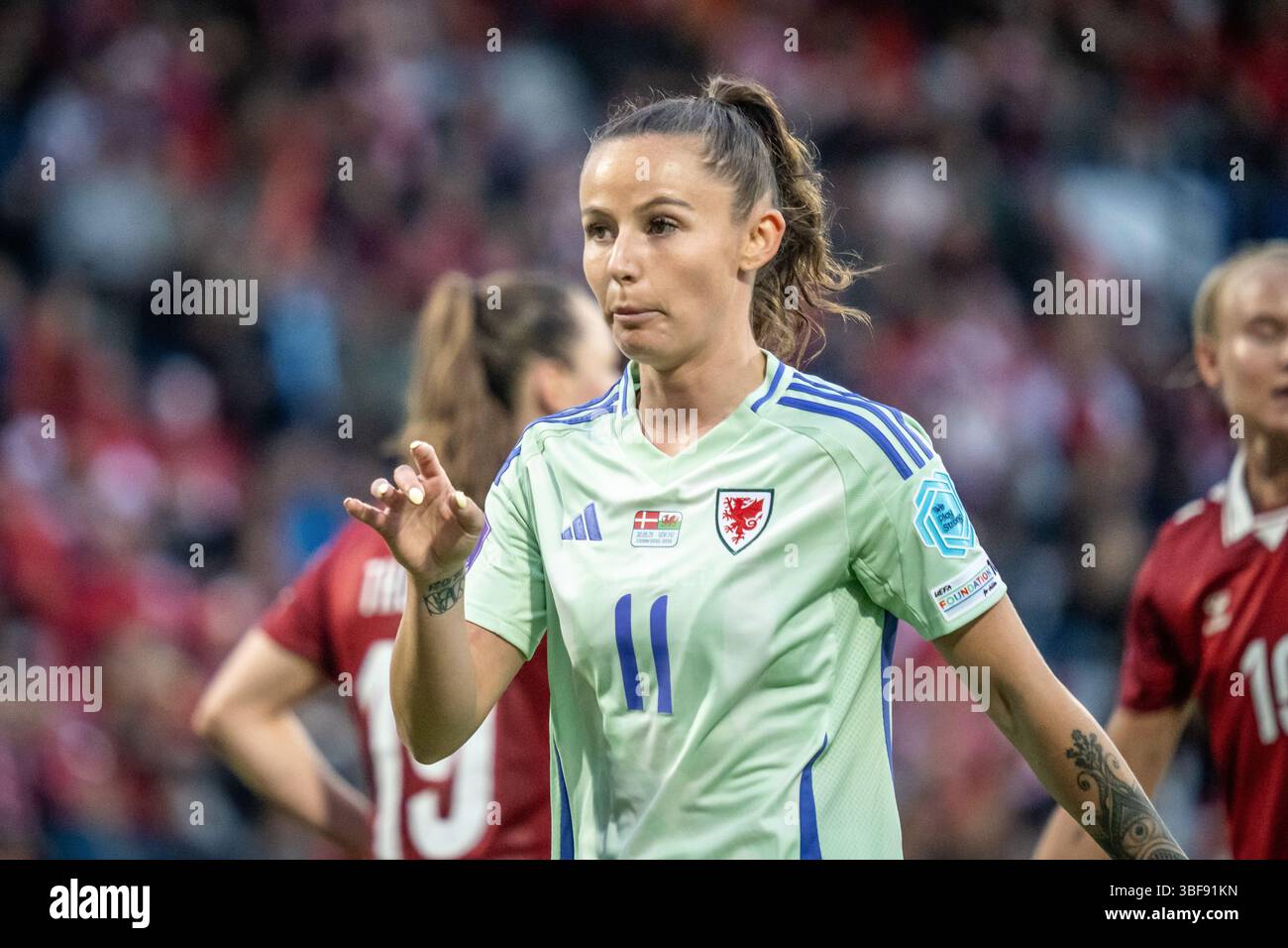 Odense, Denmark. 30th May, 2025. Hannah Cain (11) of Wales seen during ...