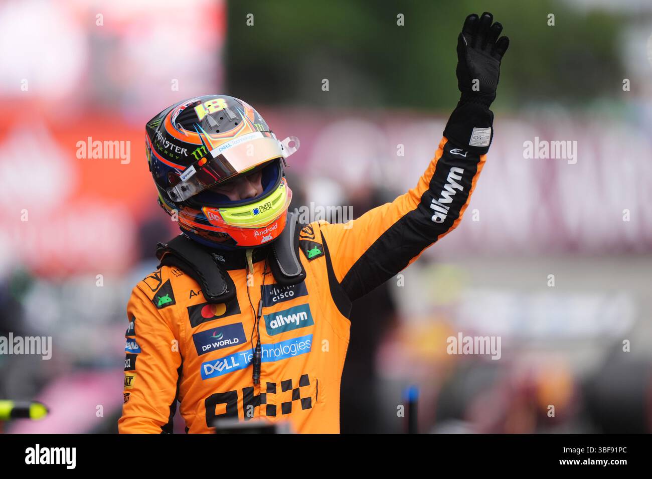 McLaren's Oscar Piastri celebrate pole position after qualifying at the ...