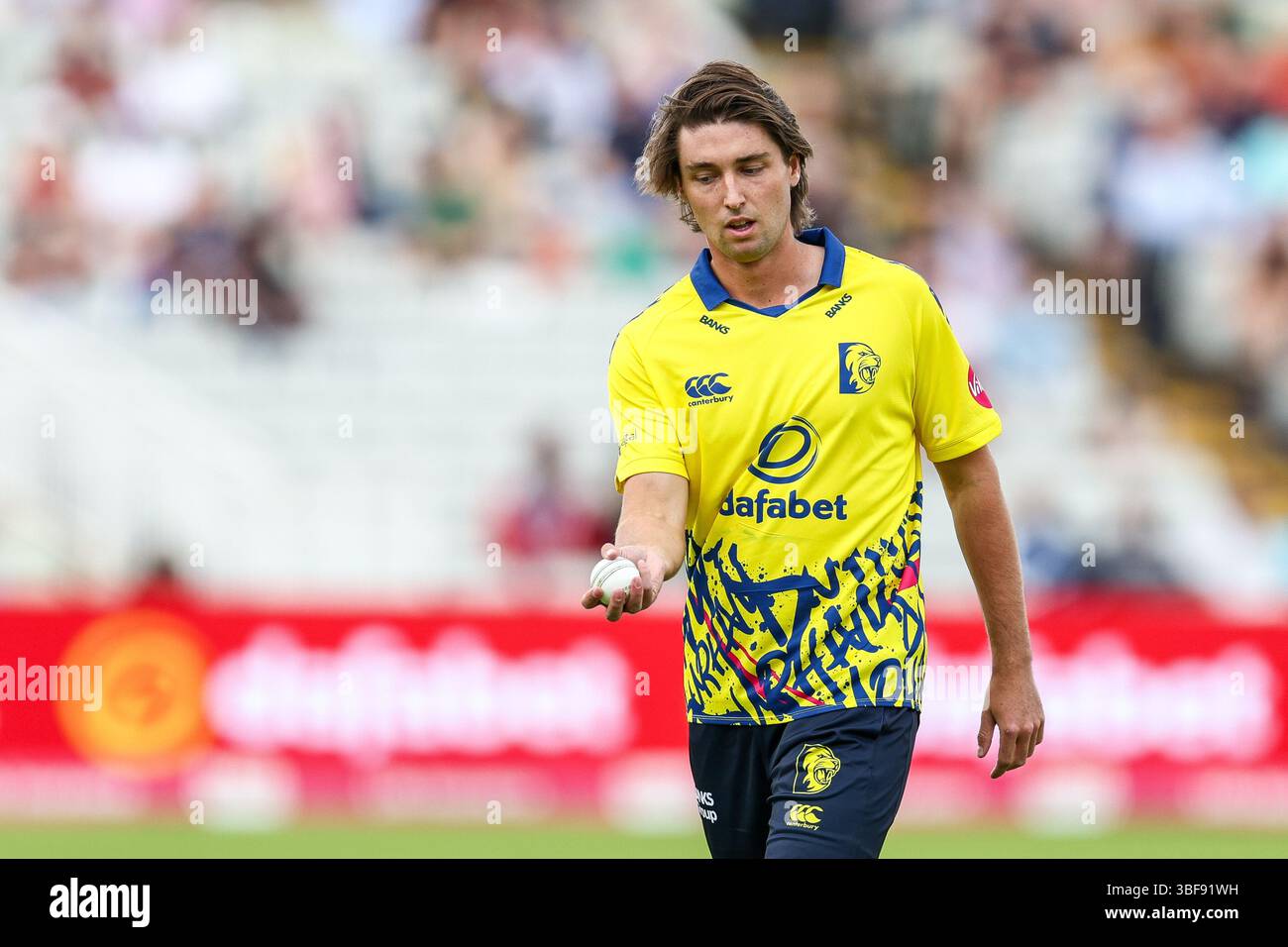 Birmingham, UK. 31st May, 2025. #2, Zac Foulkes of Durham during the Vitality T20 Blast match ...