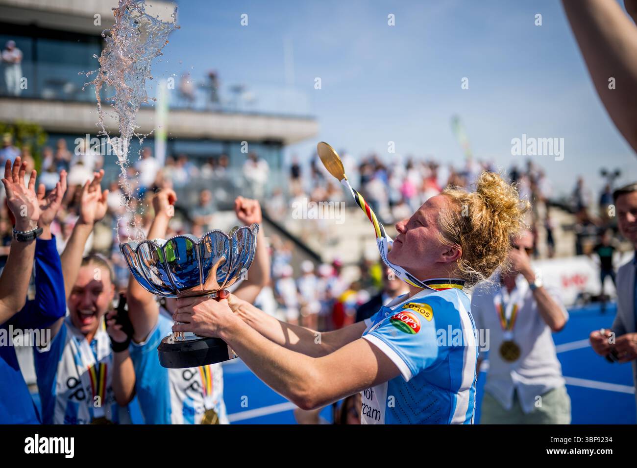 Gent, Belgium. 31st May, 2025. Gantoise's Michelle Struijk celebrates ...