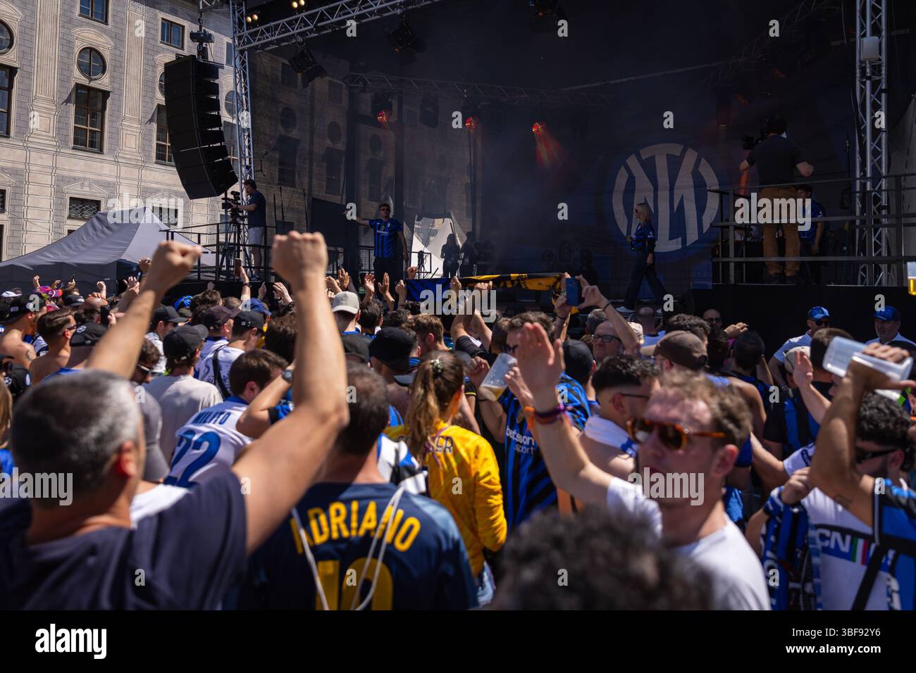 Munich, Germany, 31 May, 2025, fans of FC Internazionale Milano ...