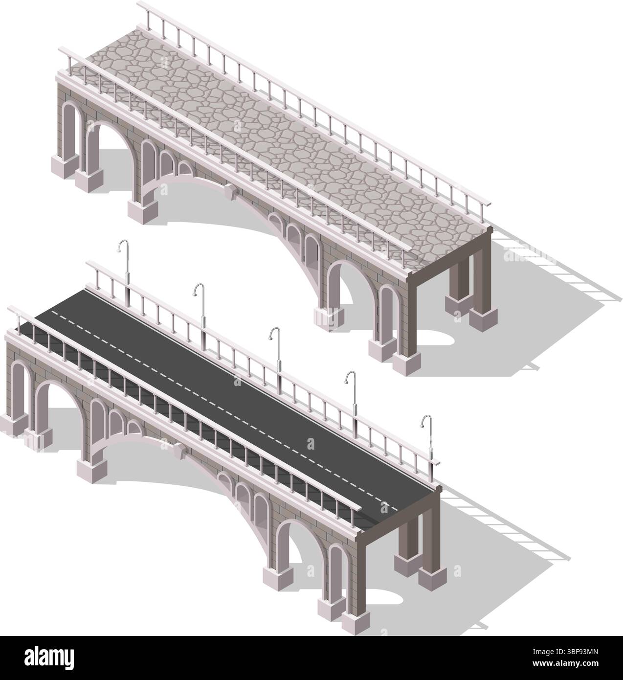 Arch span bridge crossing Stock Vector Images - Alamy