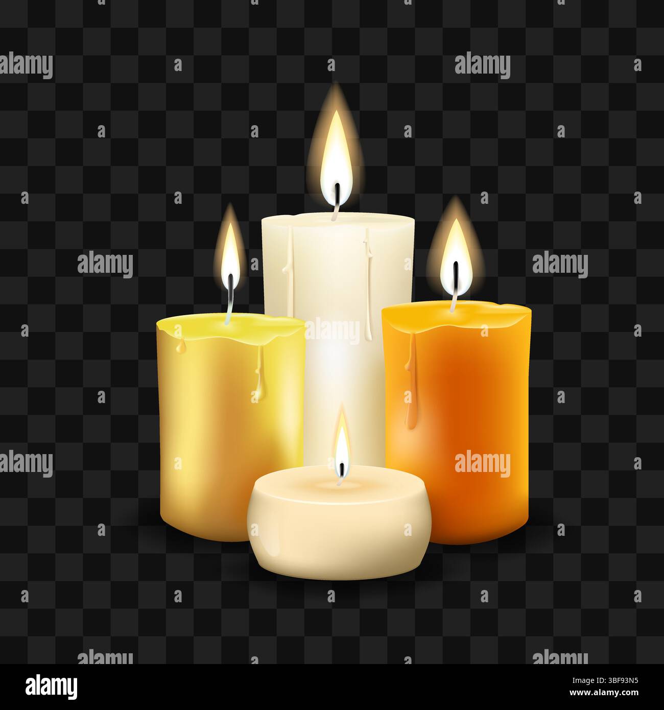 Light candle melting on Stock Vector Images - Alamy