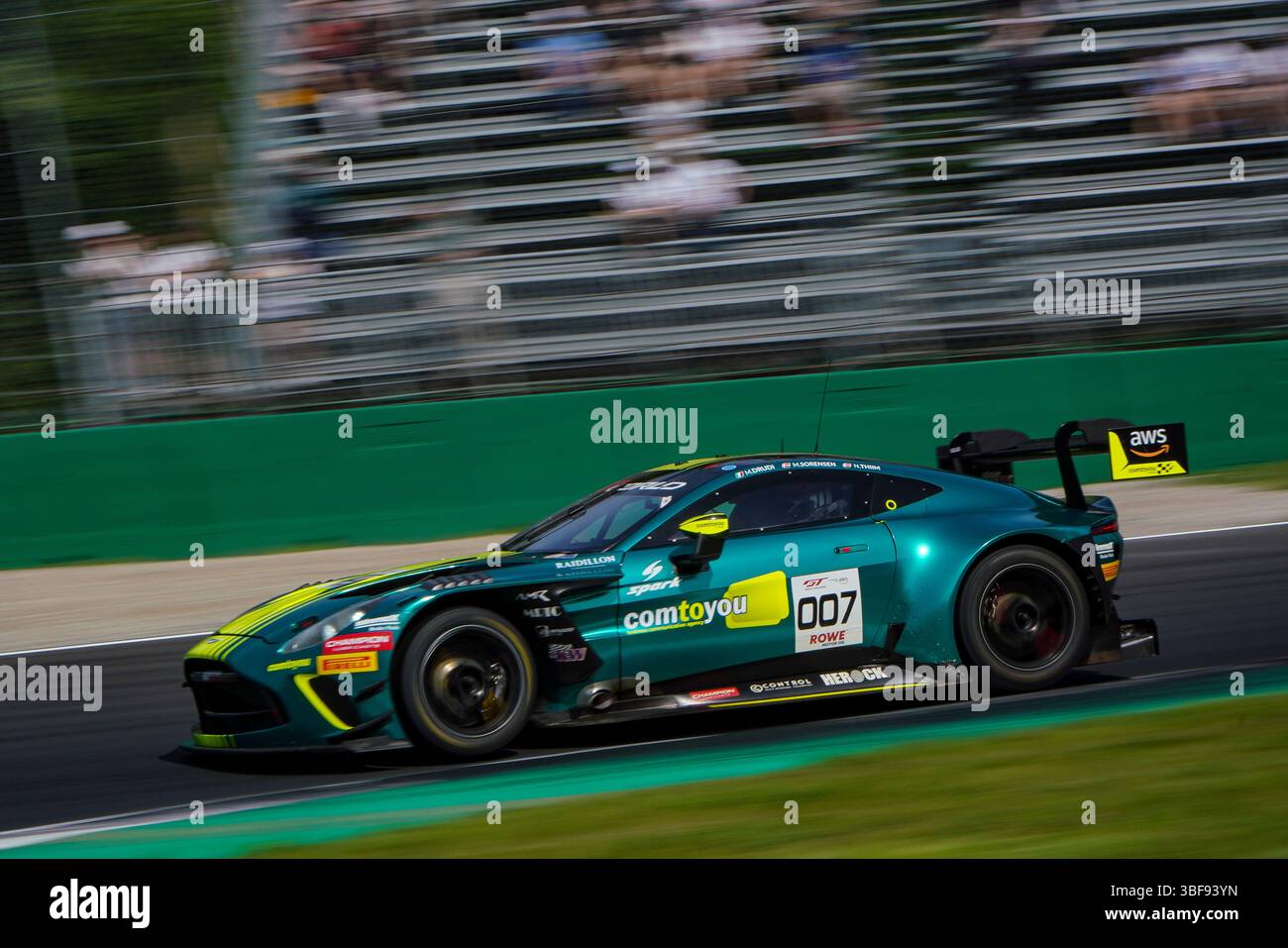 Marco SORENSEN, Nicki THIIM and Mattia DRUDI driving the (#7) Aston ...