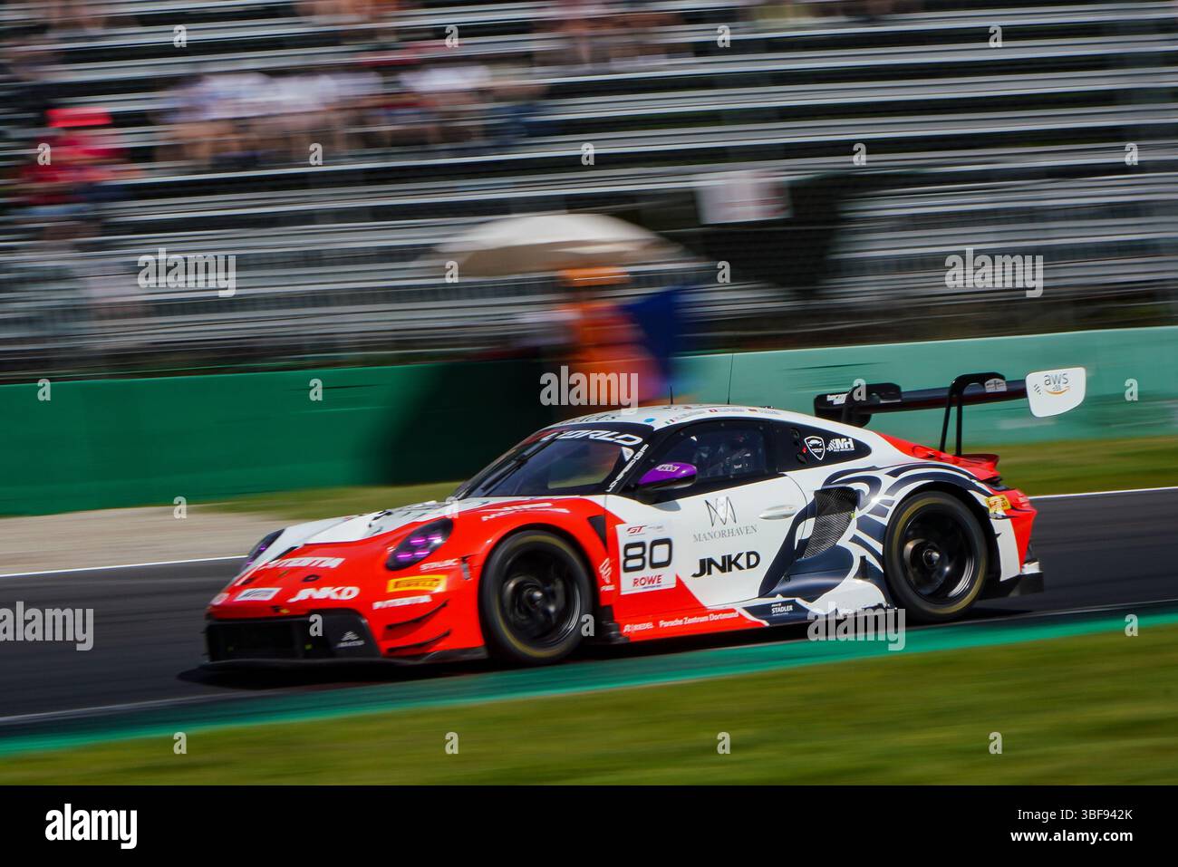Ricardo FELLER, Gabriel RINDONE and Patrick KOLB driving the (#80) Porsche 911 GT3 R (992) of ...