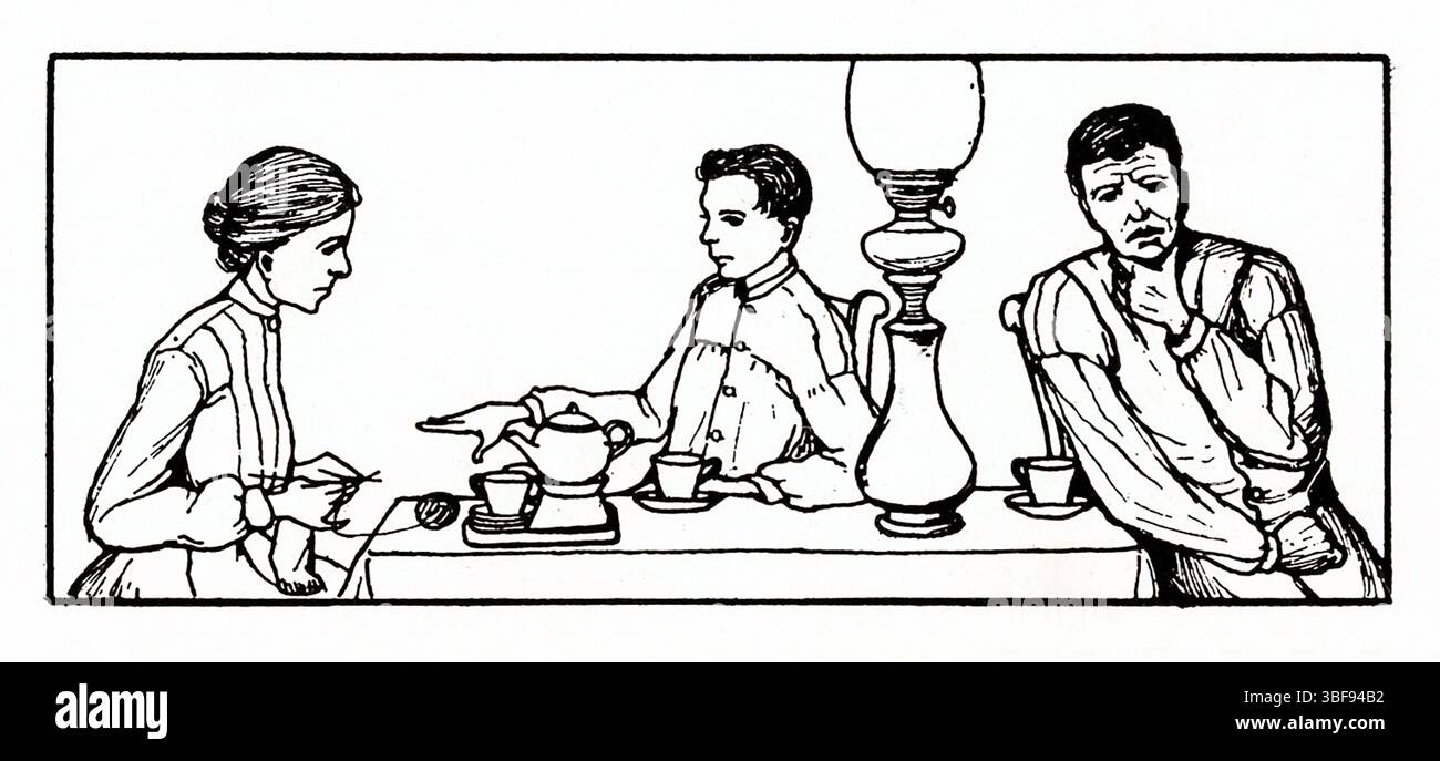 Faithful reproduction of Julie de Graag's domestic scene. Public domain ...