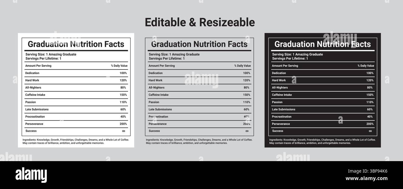 Nutrition facts label Stock Vector Images - Alamy
