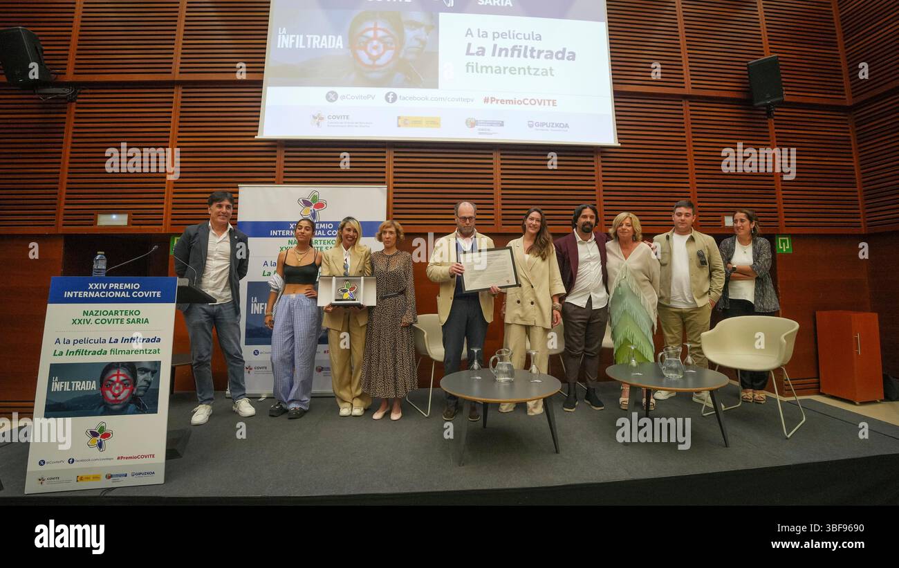 Actress Carolina Yuste (2l), the producers of 'The Infiltrator', María ...